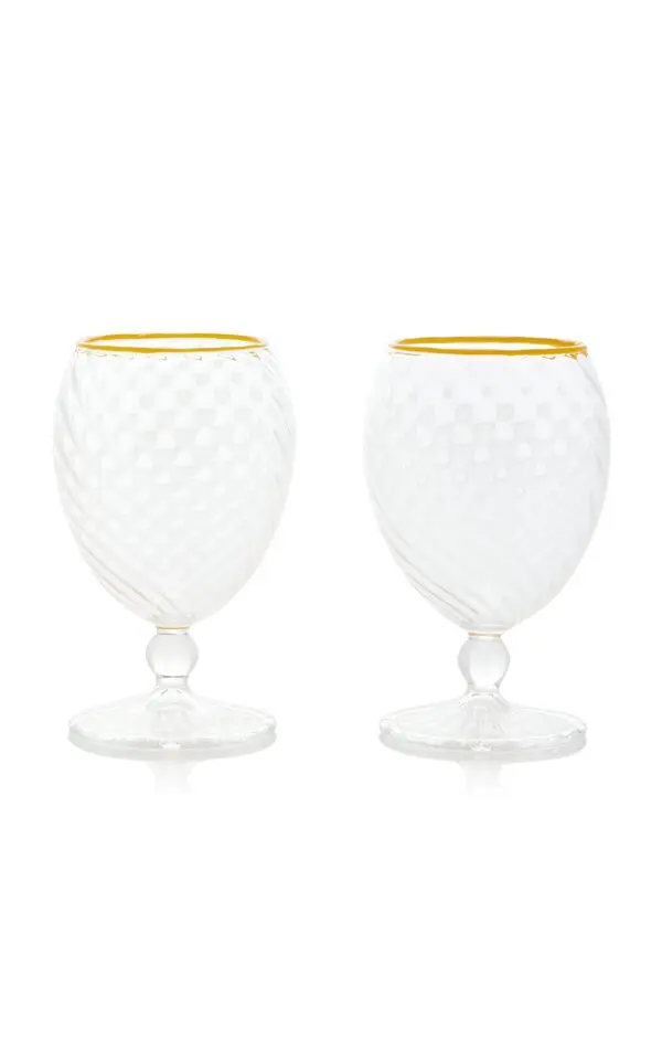 MODA DOMUS Nucleo Set-of-two Wine Glasses - Yellow