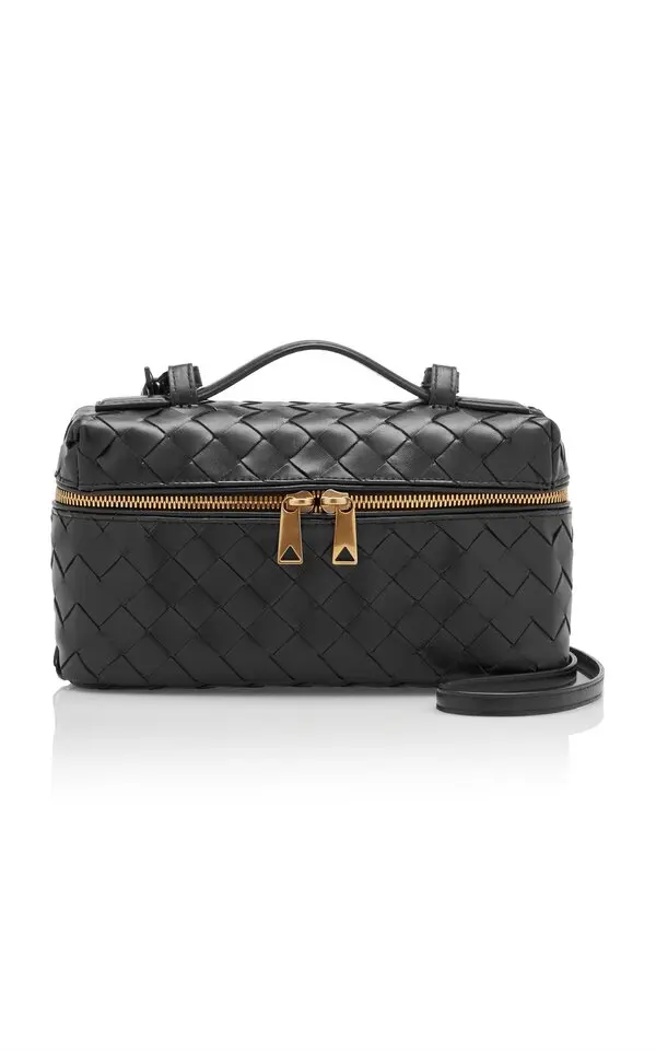 Bottega Veneta Bang Bang Intrecciato Leather Vanity Case - Black