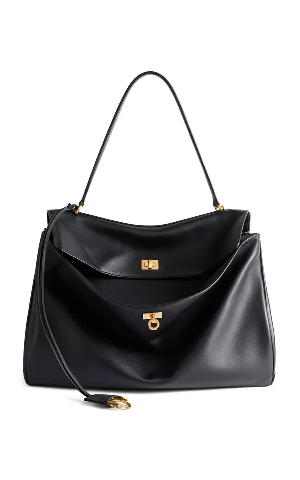 Balenciaga Large Leather Top Handle Bag - Black