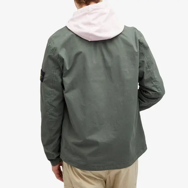 Stone Island Supima Cotton Twill Stretch-Tc Zip Shirt Jacket In