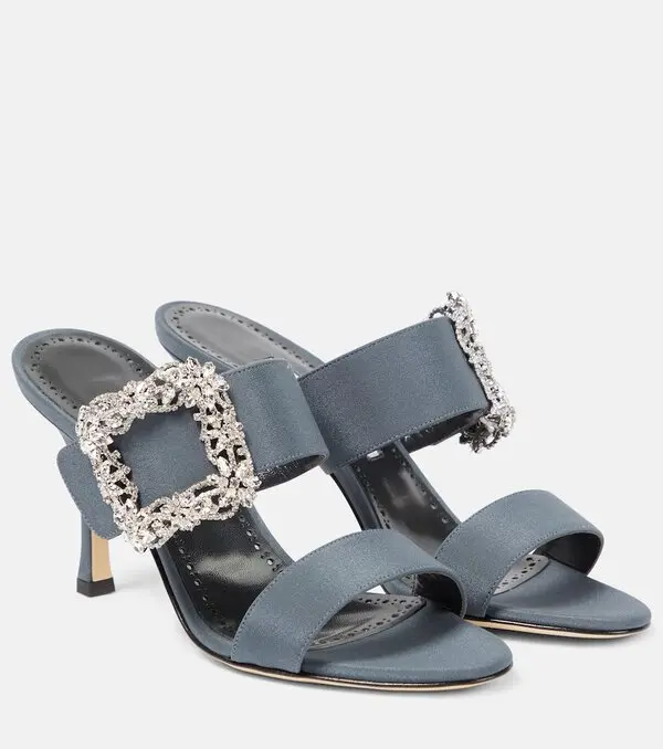 Manolo Blahnik Gable Jewel-embellished Sandals - Blue