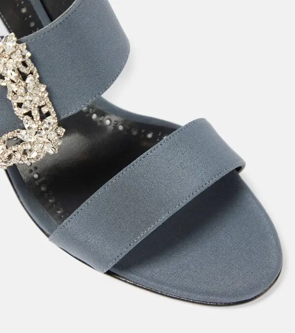 Manolo Blahnik Gable Jewel-embellished Sandals - Blue