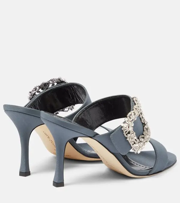 Manolo Blahnik Gable Jewel-embellished Sandals - Blue