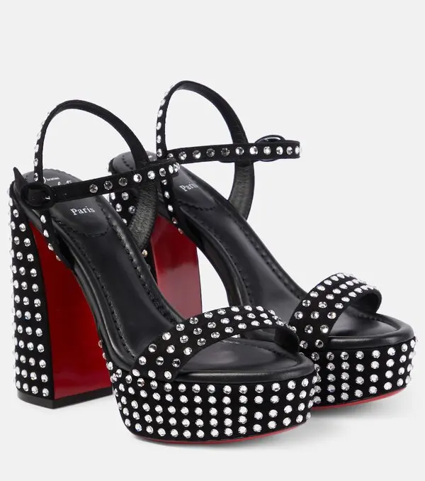 CHRISTIAN LOUBOUTIN Movida Jane Strass Boum Platform Sandals - Black