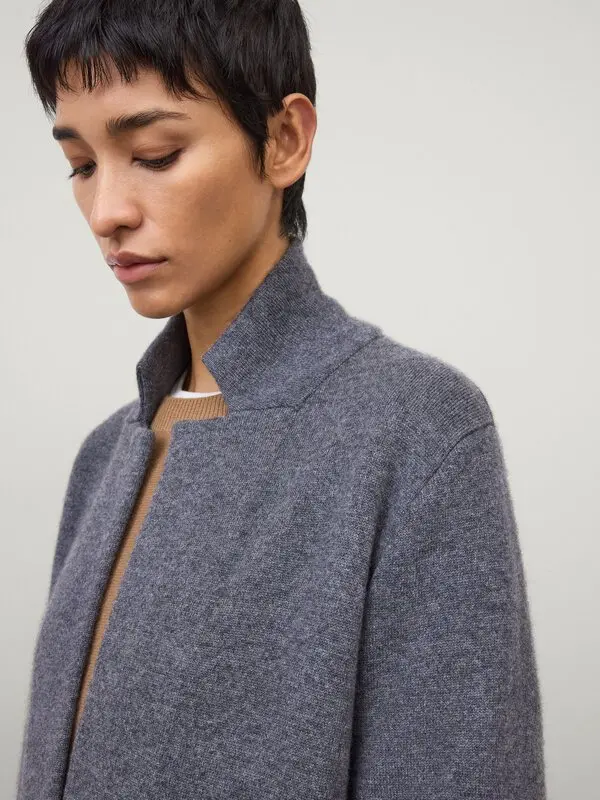 LISA YANG Amie Knitted Cashmere Coat - Graphite