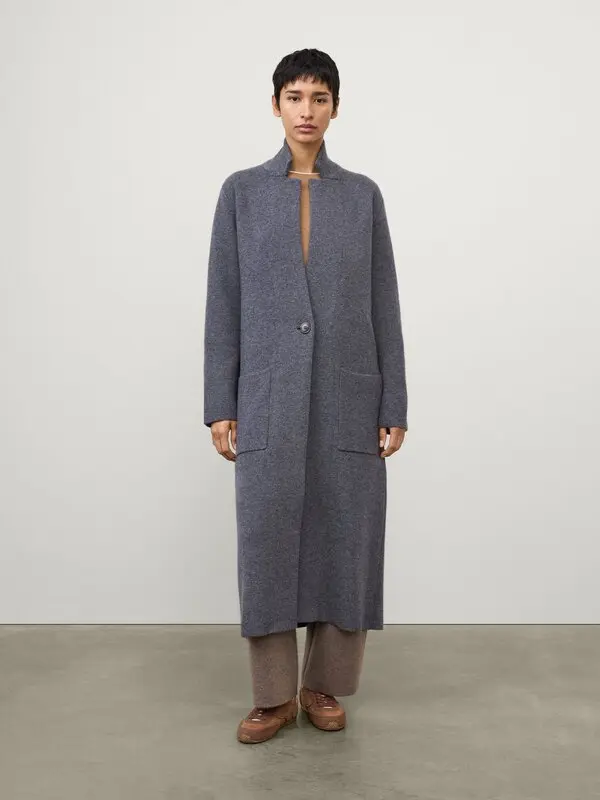 LISA YANG Amie Knitted Cashmere Coat - Graphite