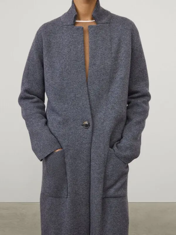 LISA YANG Amie Knitted Cashmere Coat - Graphite