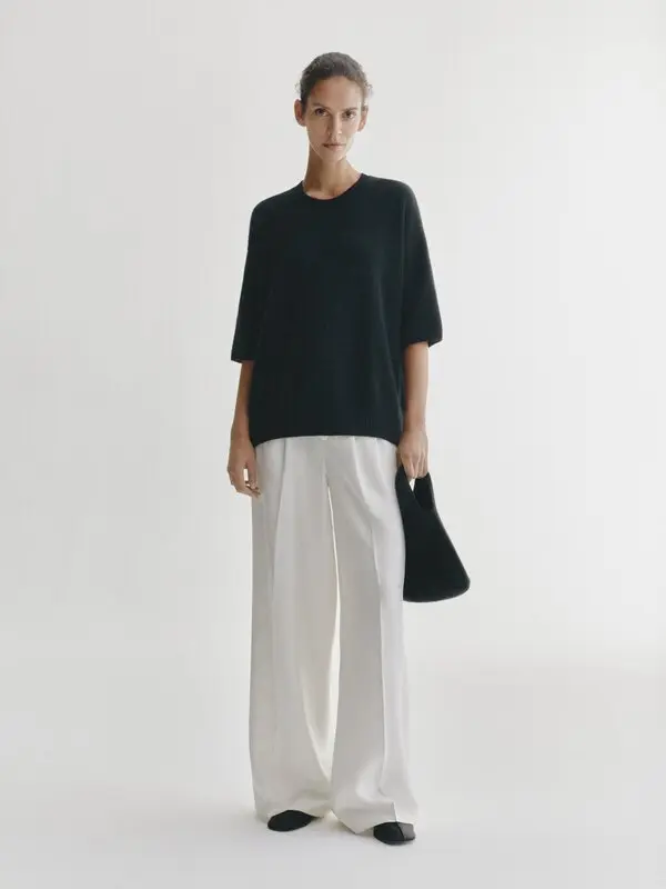 LISA YANG Camille Heavy Knit Cashmere Sweater - Black