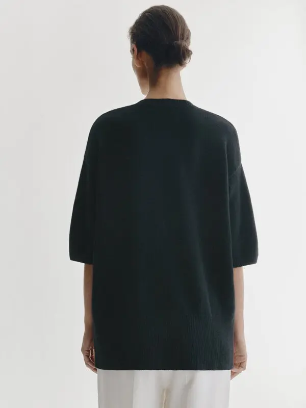 LISA YANG Camille Heavy Knit Cashmere Sweater - Black