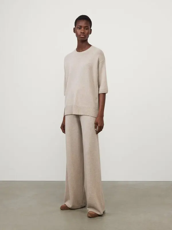 LISA YANG Camille Heavy Knit Cashmere Sweater - Sand