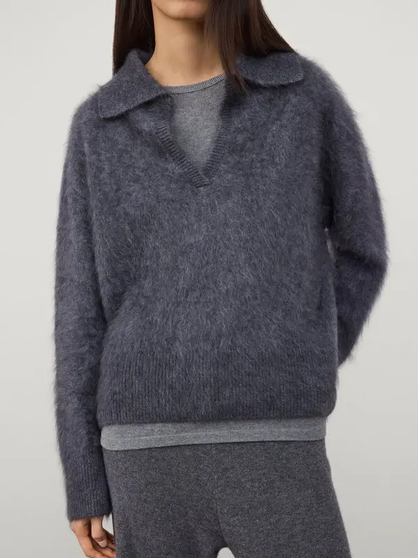 LISA YANG Kerry Open Collar Sweater - Brushed