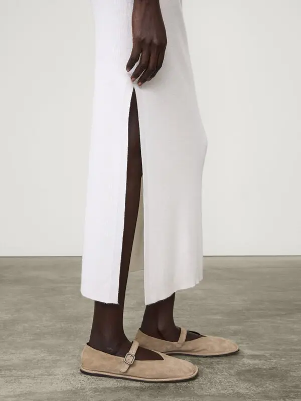 LISA YANG Ronja Ribbed Cashmere Skirt - Ivory