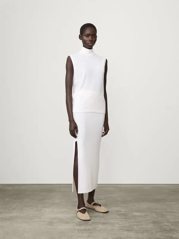 LISA YANG Ronja Ribbed Cashmere Skirt - Ivory