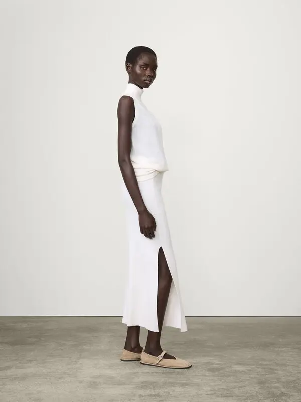 LISA YANG Ronja Ribbed Cashmere Skirt - Ivory