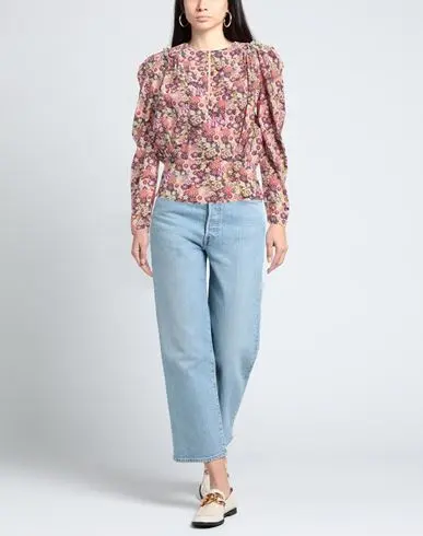Isabel Marant Floral Print Crepe Top - Salmon Pink