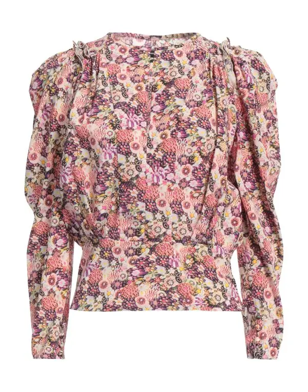 Isabel Marant Floral Print Crepe Top - Salmon Pink