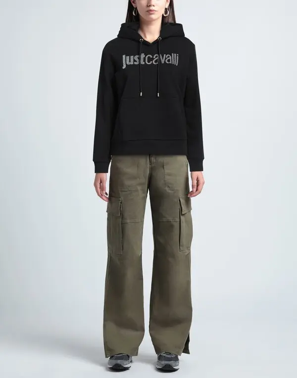 Just Cavalli Hooded Sweatshirt With Crystal Embellishments