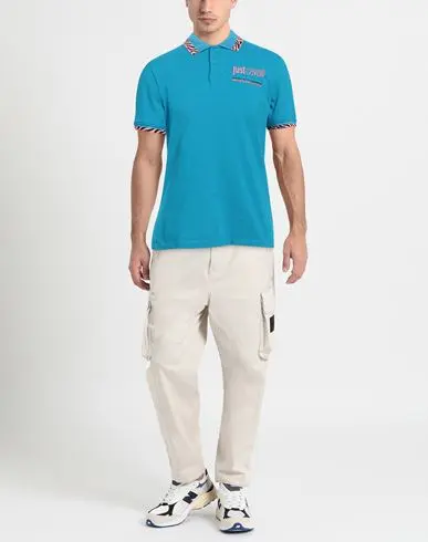 Just Cavalli Polo Shirt Size Cotton, Viscose, Polyamide, Elastane