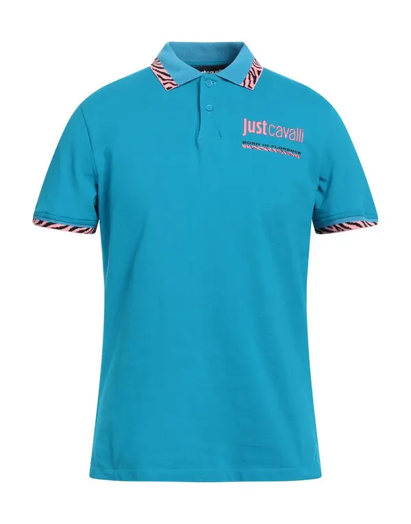 Just Cavalli Polo Shirt Size Cotton, Viscose, Polyamide, Elastane