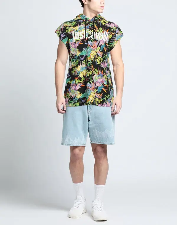Just Cavalli Floral Print Cotton French Terry Hoodie