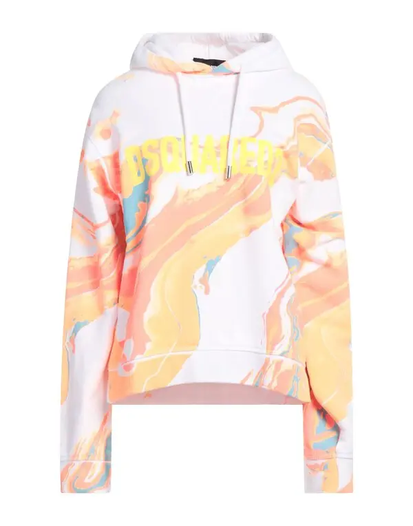 Dsquared2 Cotton French Terry Hoodie With Multicolor Print