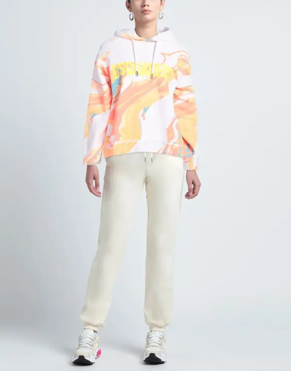 Dsquared2 Cotton French Terry Hoodie With Multicolor Print