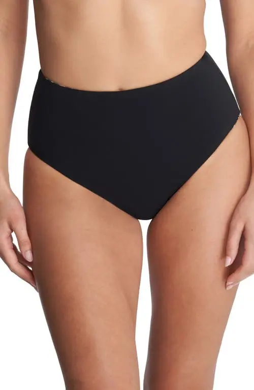 Natori Reversible High Waist Bikini Bottoms - Luxe Leopard/black