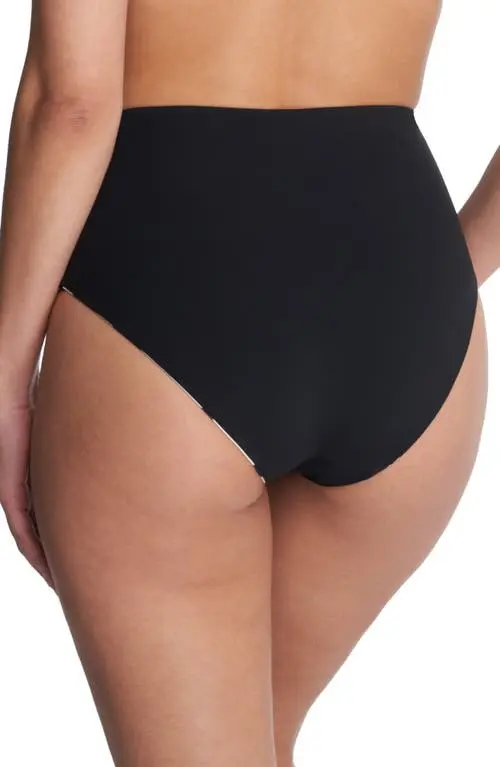 Natori Reversible High Waist Bikini Bottoms - Luxe Leopard/black