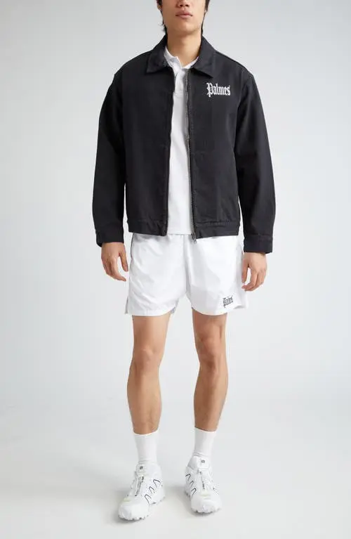 PALMES Organic Cotton Gothic Logo Jacket - Black