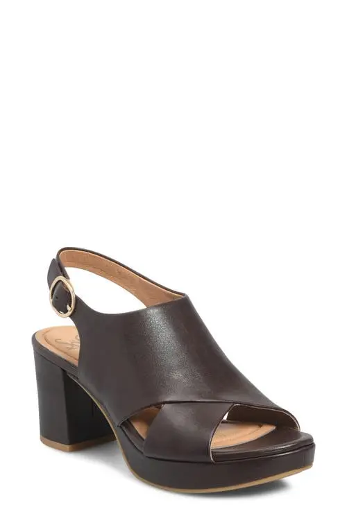 SOFFT Liv Slingback Platform Sandal - Chocolate