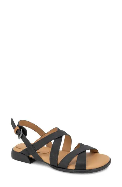Gentle Souls By Kenneth Cole Helen Slingback Sandal - Black Leather
