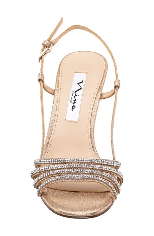 Nina Avaley Slingback Sandal - Taupe Reflective Suedette