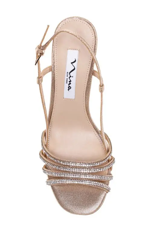 Nina Avaley Slingback Sandal - Taupe Reflective Suedette
