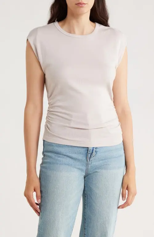 Michael Stars Joni Power Shoulder Rib Top - Cement