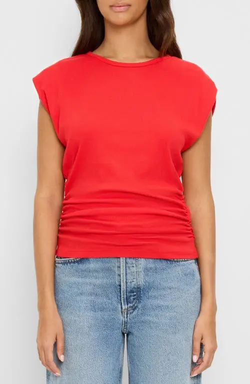 Michael Stars Joni Power Shoulder Rib Top - Samba