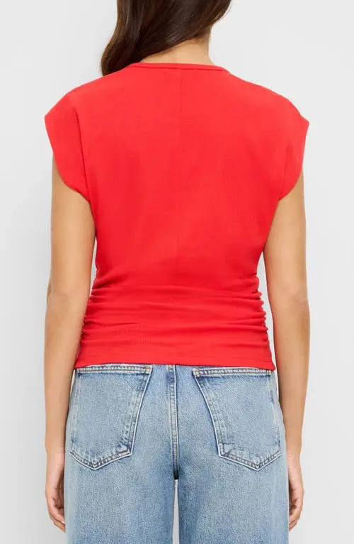 Michael Stars Joni Power Shoulder Rib Top - Samba