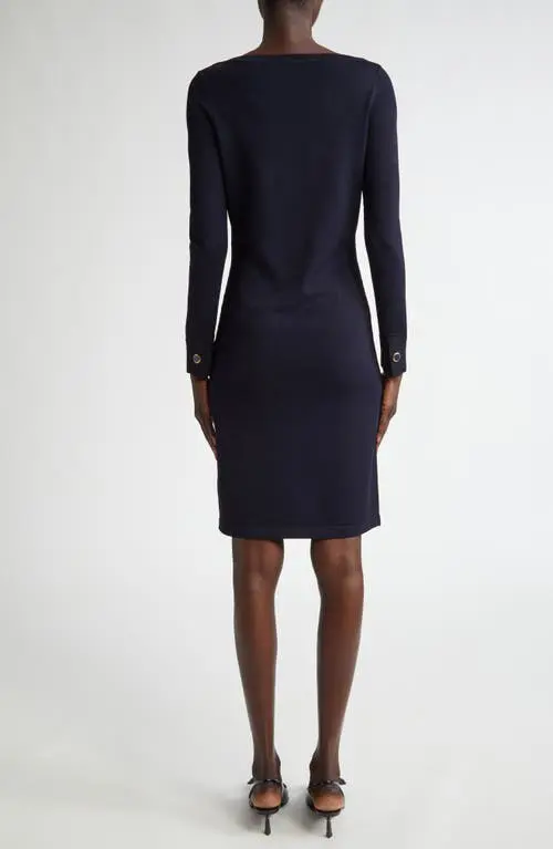 St. John Santiago Knit Long Sleeve Sweater Dress In Midnight - 60% Off |  Editorialist