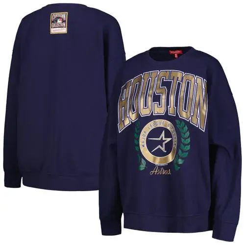 Mitchell & Ness Houston Astros Cooperstown Collection Logo Pullover Sweatshirt - Navy