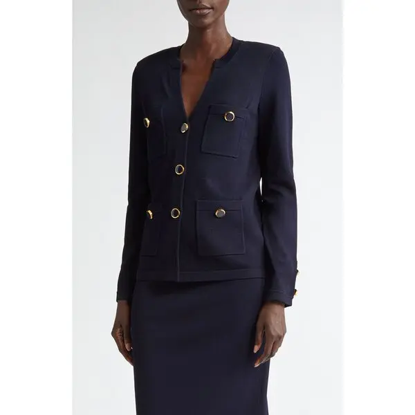 St. John Santiago Sweater Jacket - Midnight