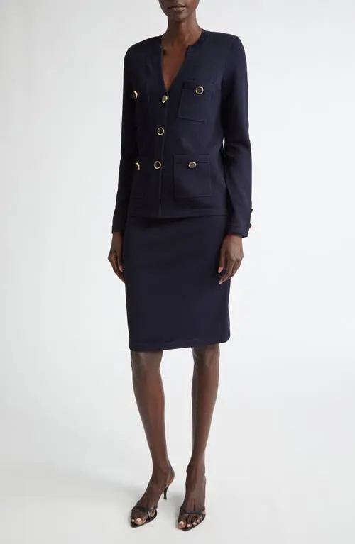 St. John Santiago Sweater Jacket - Midnight