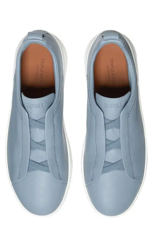 Zegna Triple Stitch™ Secondskin Low-top Sneakers - Light Blue