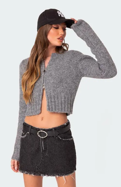 EDIKTED Jillian Two-way Zip Cardigan