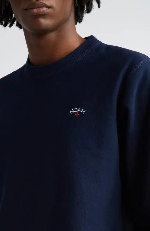 NOAH Classic French Terry Crewneck Sweatshirt - Navy