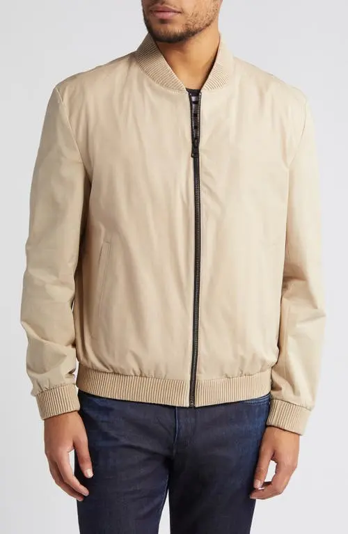Hugo Ukashi Zip Front Stretch Cotton Jacket - Medium Beige