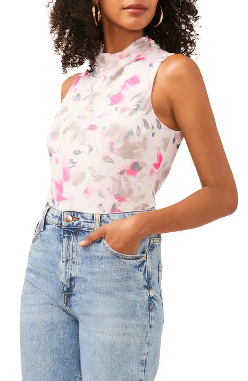 Vince Camuto Floral Mesh Tank