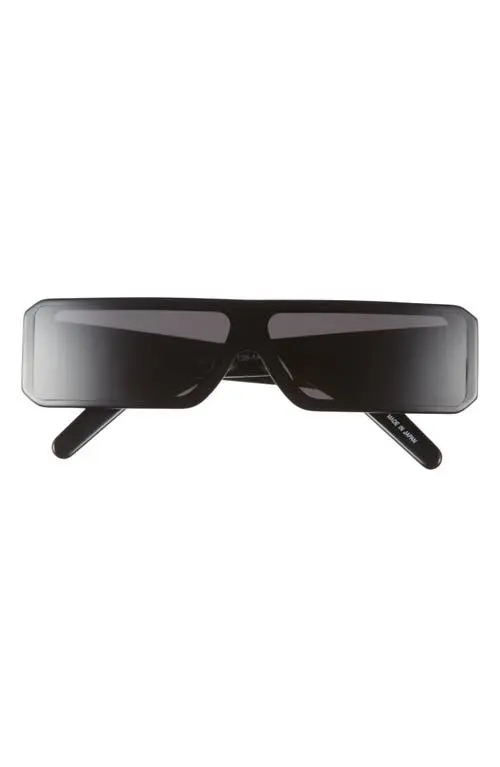 Rick Owens Gethshades Rectangular Shield Sunglasses - Black Temple/black Lens