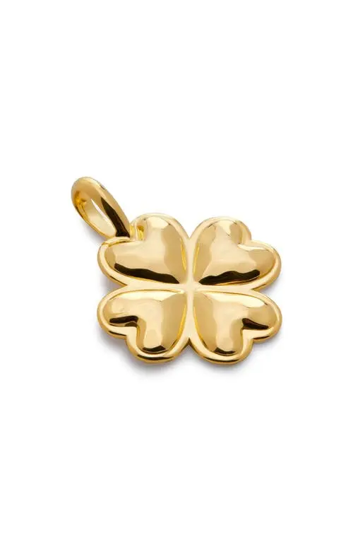 Monica Vinader Clover Pendant Charm - Yellow Gold