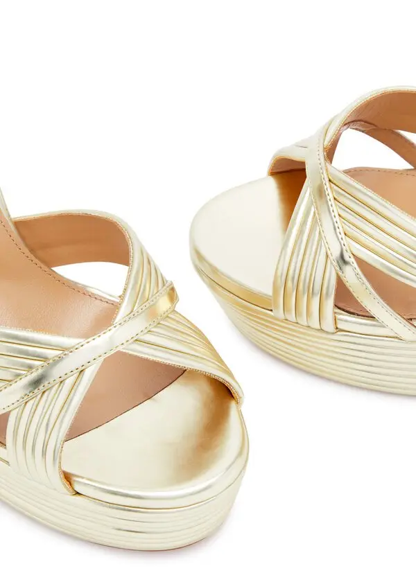 AQUAZZURA Sundance 140 Platform Sandals - Gold