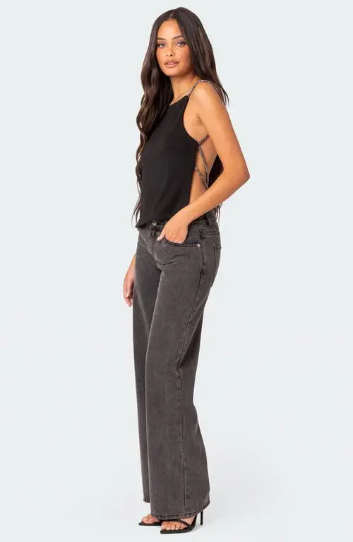 EDIKTED Karli Embellished Strap Open Back Top
