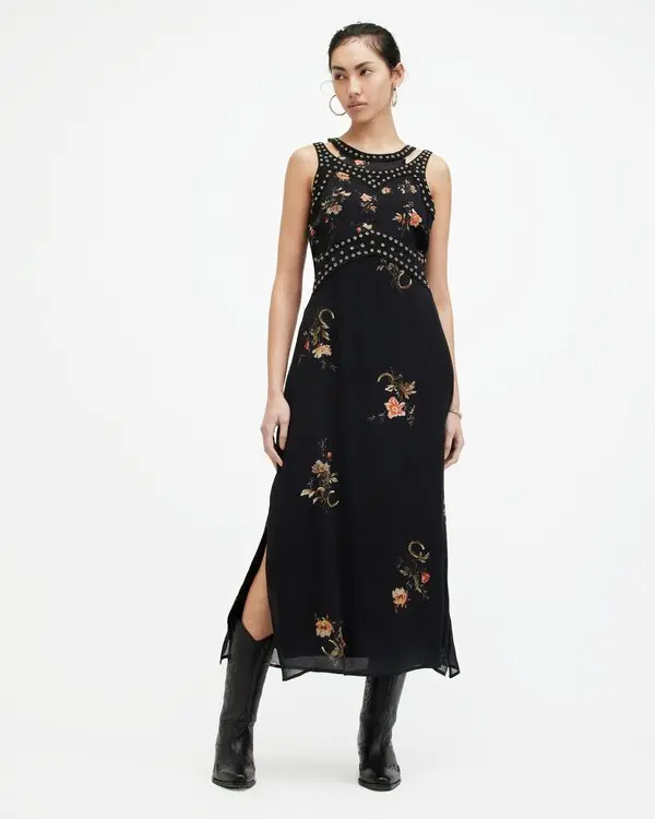 ALLSAINTS Jessie Tanana Floral Print Maxi Dress